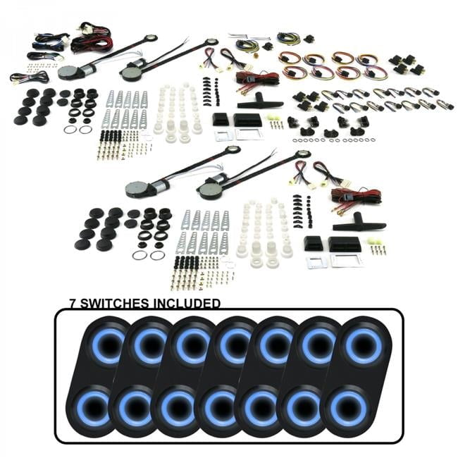 Autoloc 18650 4-Door Universal Power Window Kit with 7 Daytona Black ...