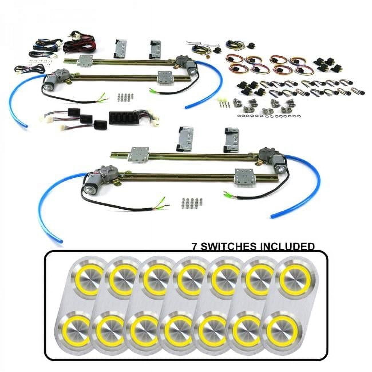 Autoloc 4-Door Flat Glass Power Window Kit with 7 Daytona Billet ...