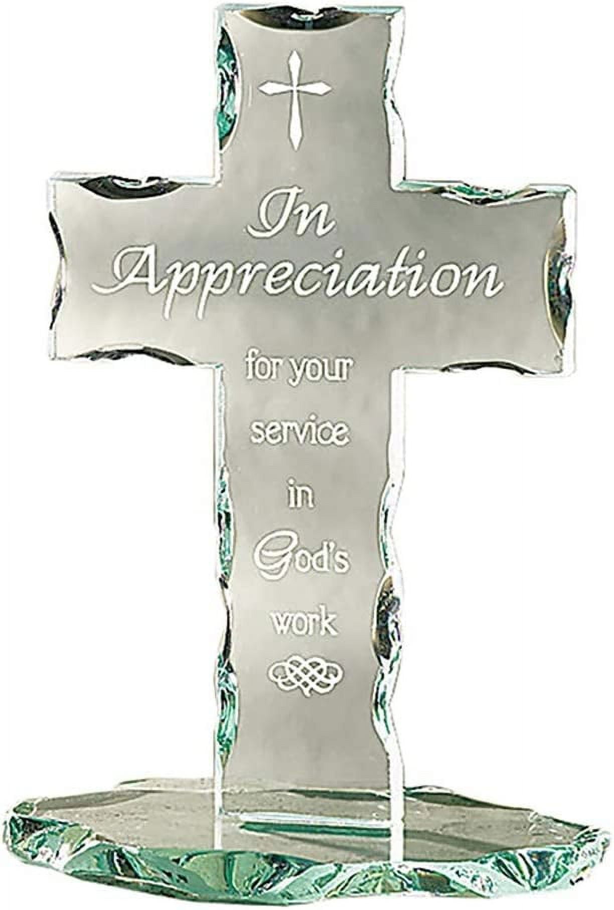 Autom Glass in Appreciation for Your Service Standing Cross, 7 1/8 Inch ...