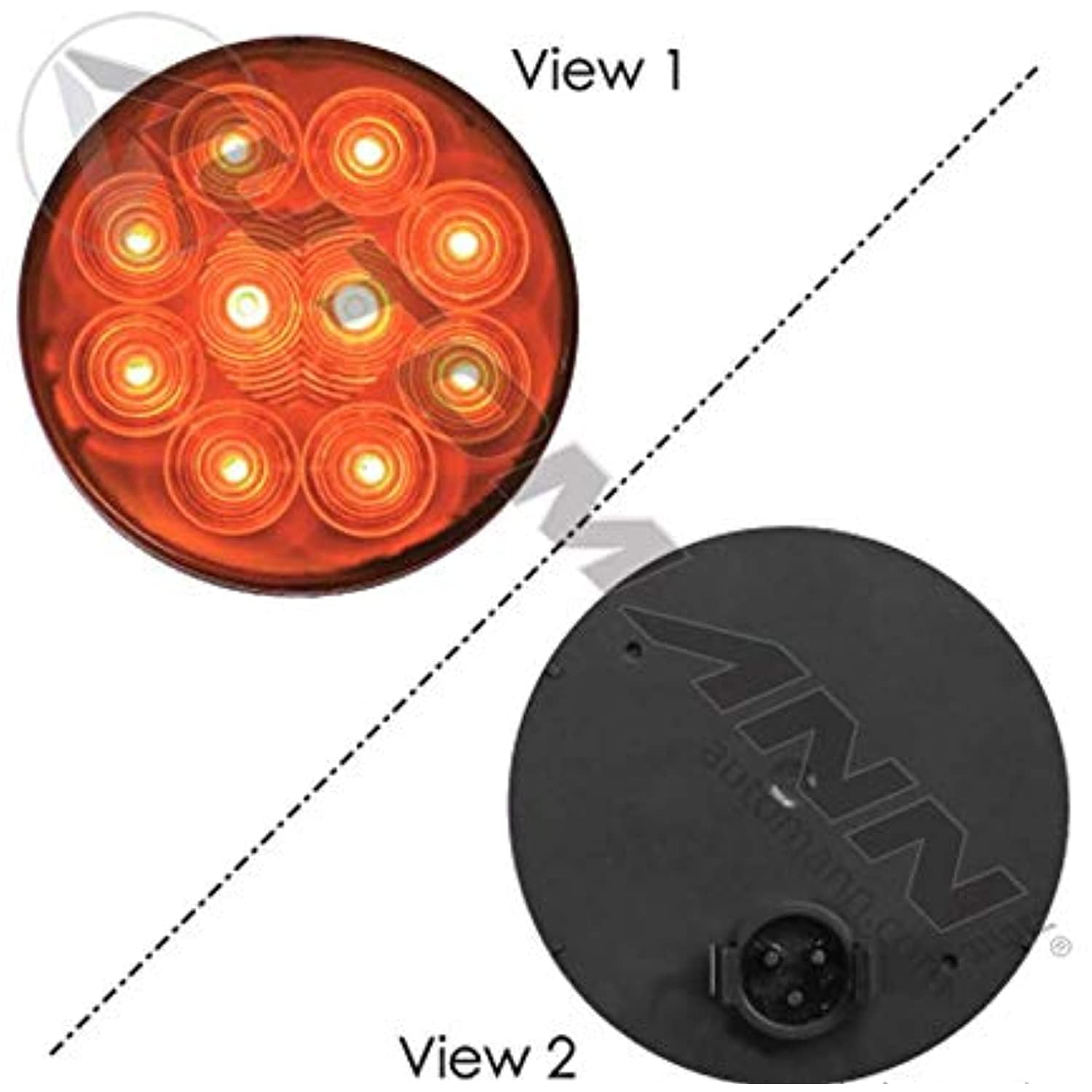 Automann Stop/Tail/Turn Light LED 4 INCH RED Male 3 PIN Grote Style ...