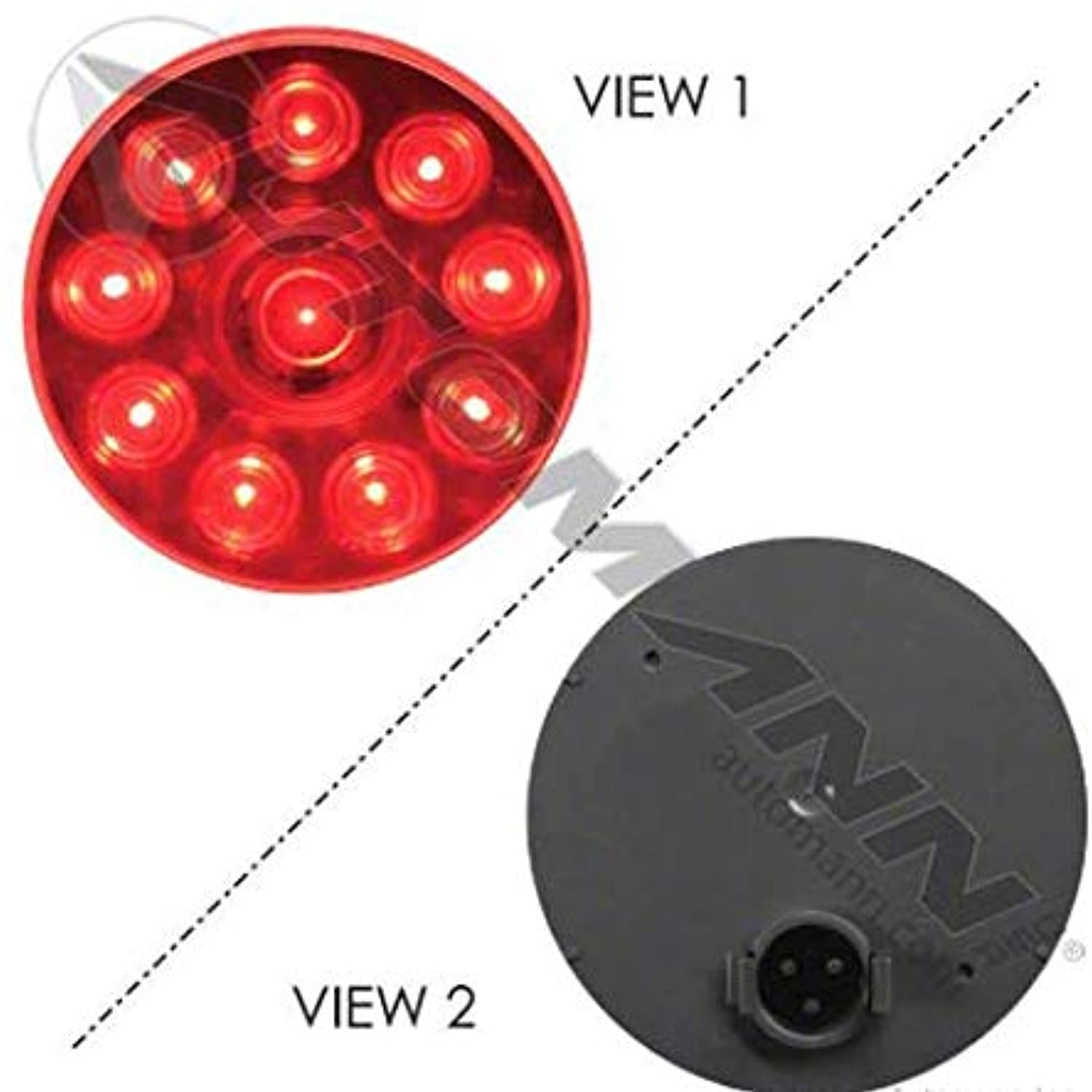 Automann Stop/Tail/Turn Light LED 4 INCH RED Male 3 PIN Grote Style ...