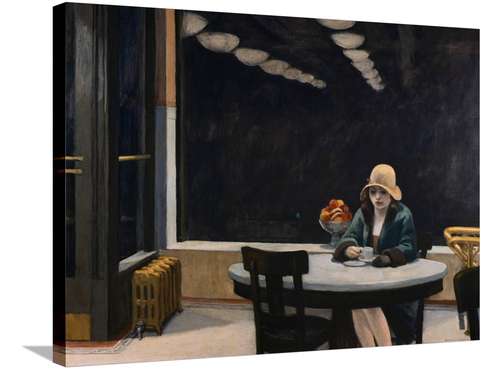Art.com Automat Stretched Canvas Print Wall Art by Edward Hopper, 32" x ...
