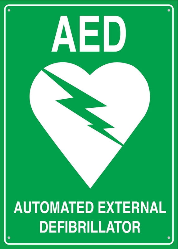 Automated External Defibrillator Sign Metal 12X8 Inch Rust Free ...