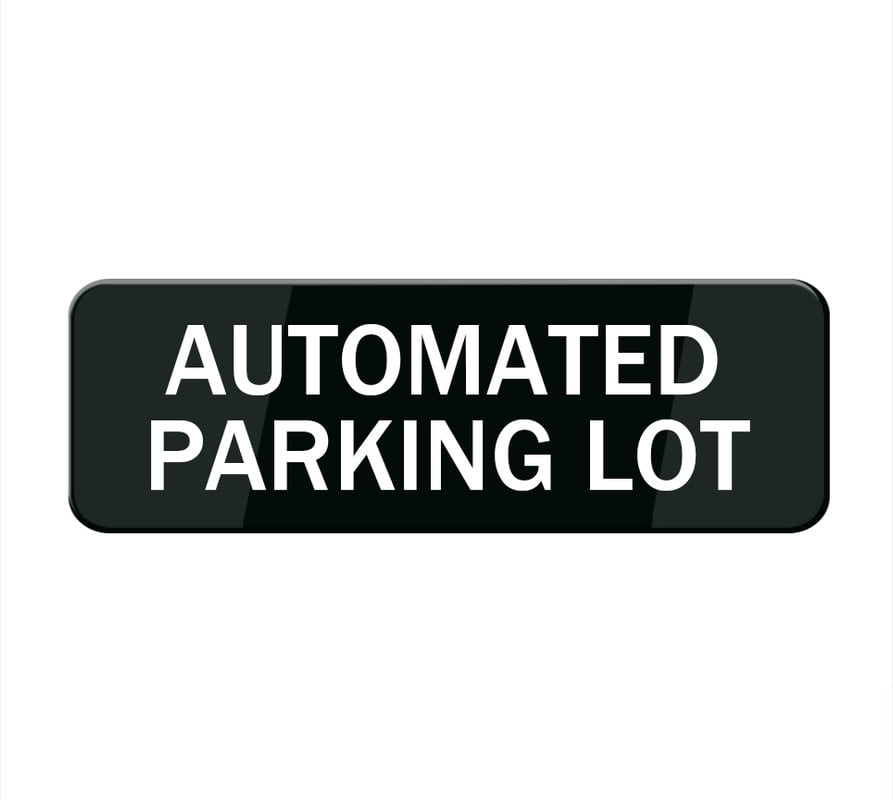Automated Parking Sign For Door, Acrylic Plastic, Black And White ...