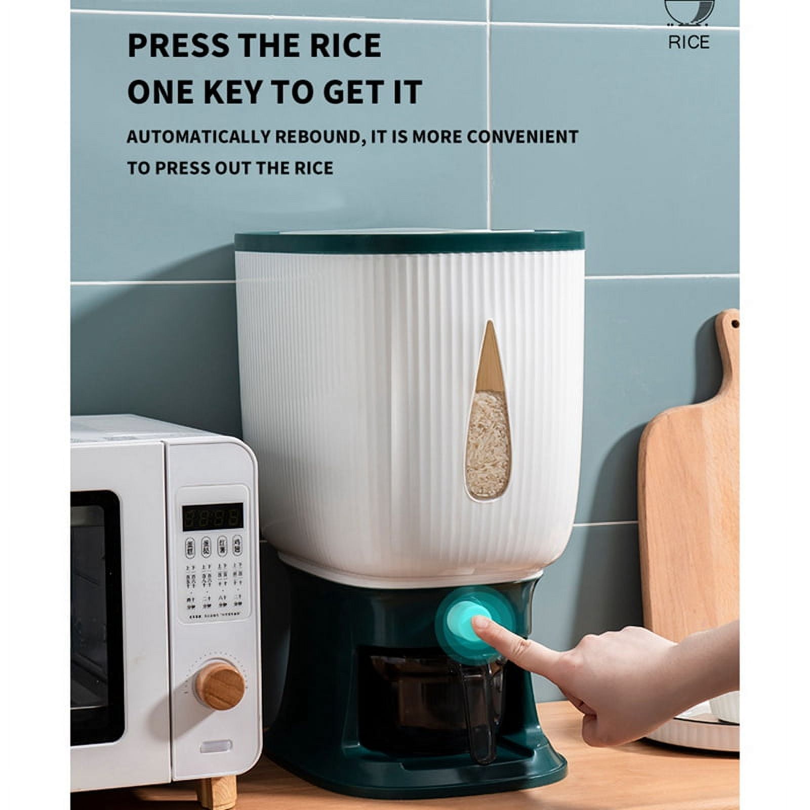 Automatic 10kg Rice Dispenser with Rinsing Cup Box - Walmart.com