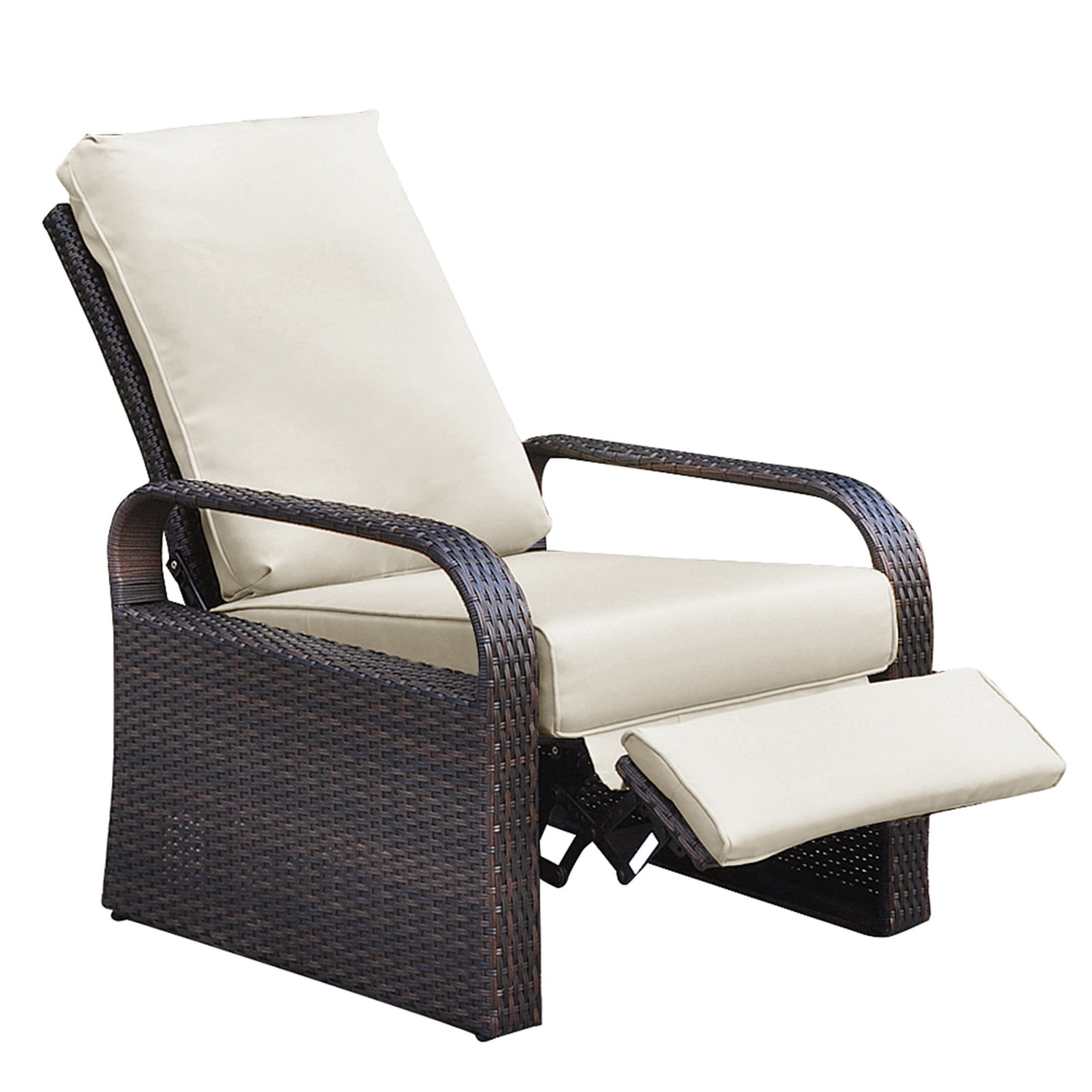 Automatic Adjustable Wicker Lounge Recliner Chair with Comfy Thicken ...