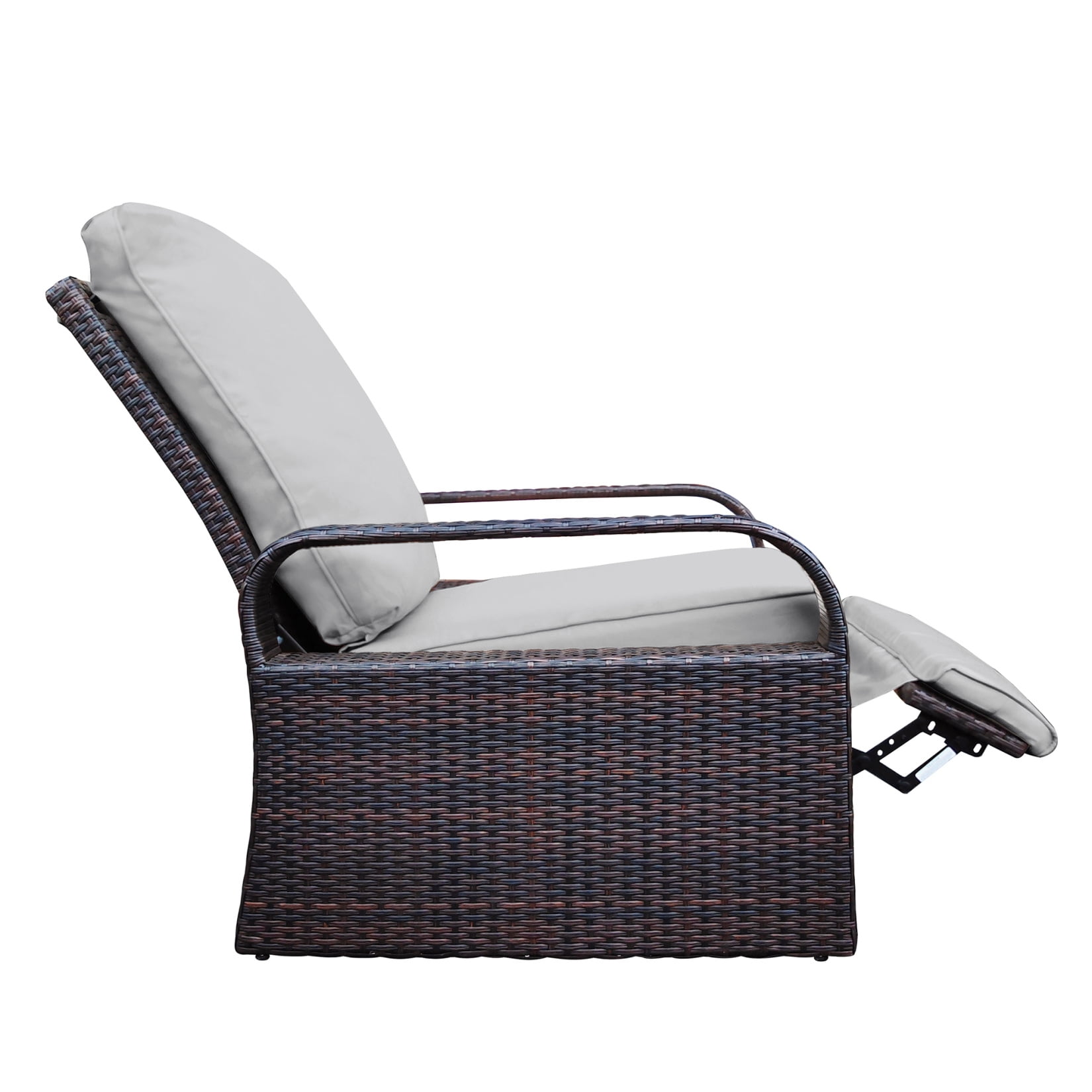 Automatic Adjustable Wicker Lounge Recliner Chair with Comfy Thicken ...
