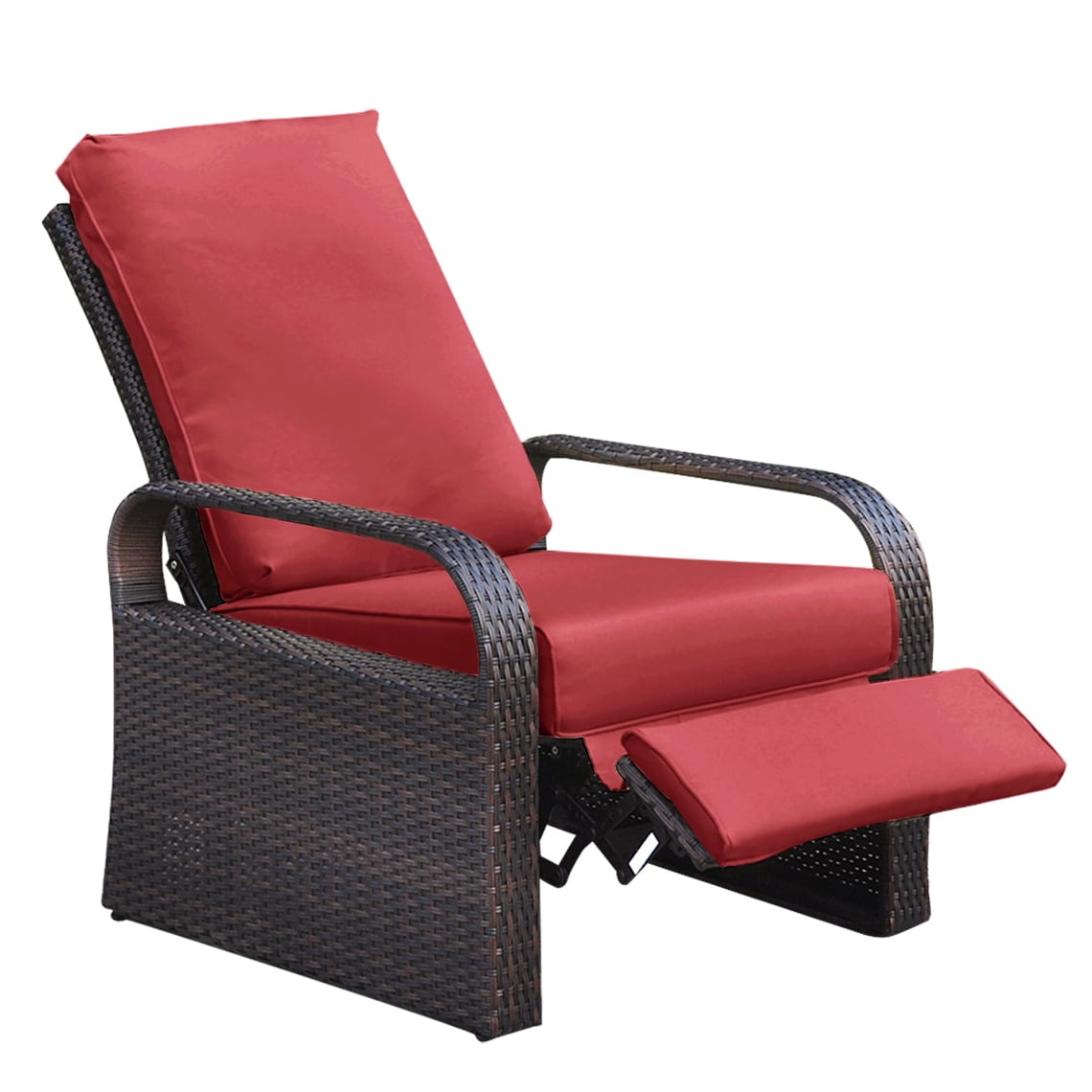 Automatic Adjustable Wicker Lounge Recliner Chair with Comfy Thicken ...