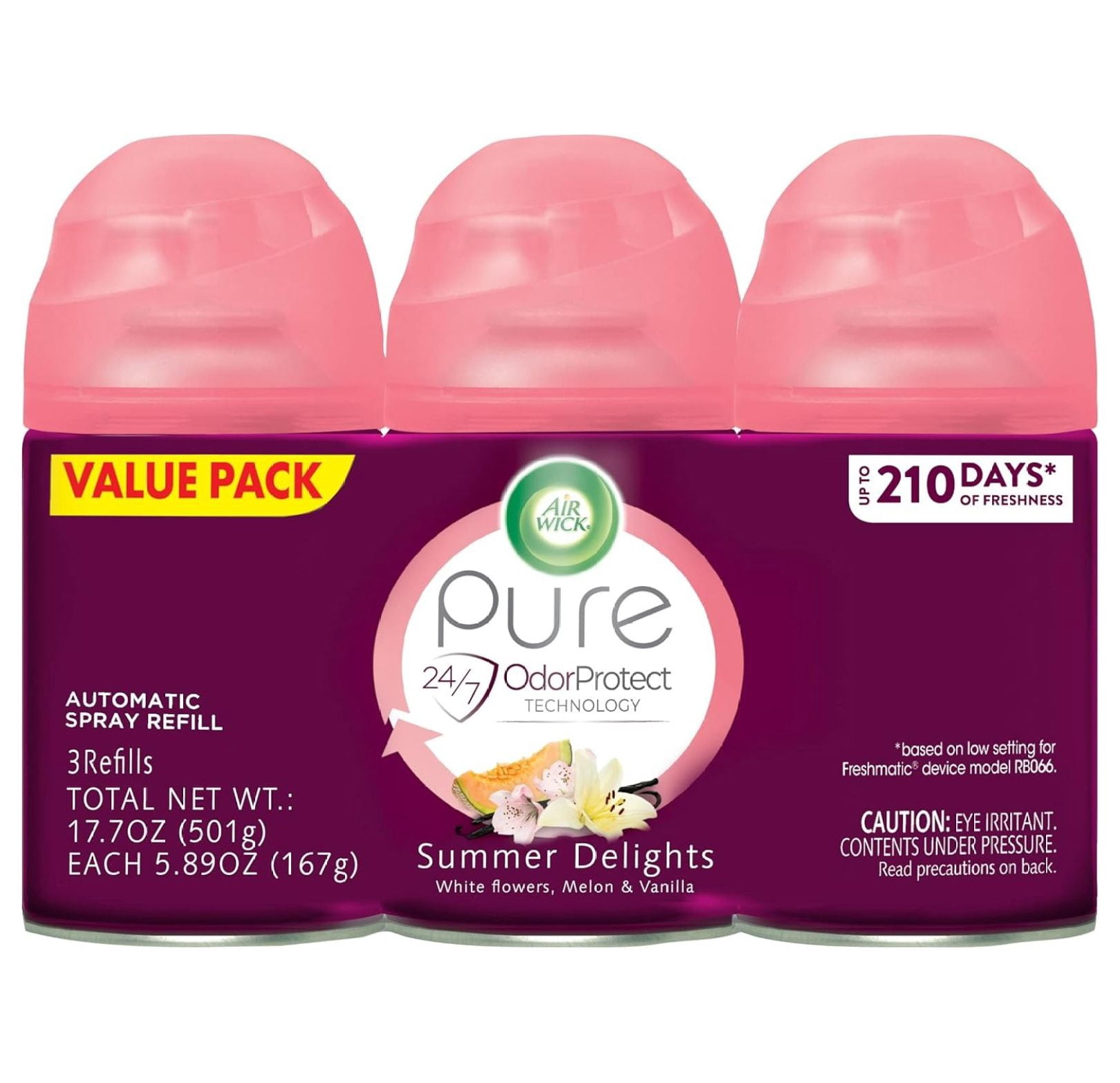 Automatic Air Freshener Spray Refill, Summer Delights, 3ct, Oils, Odor ...