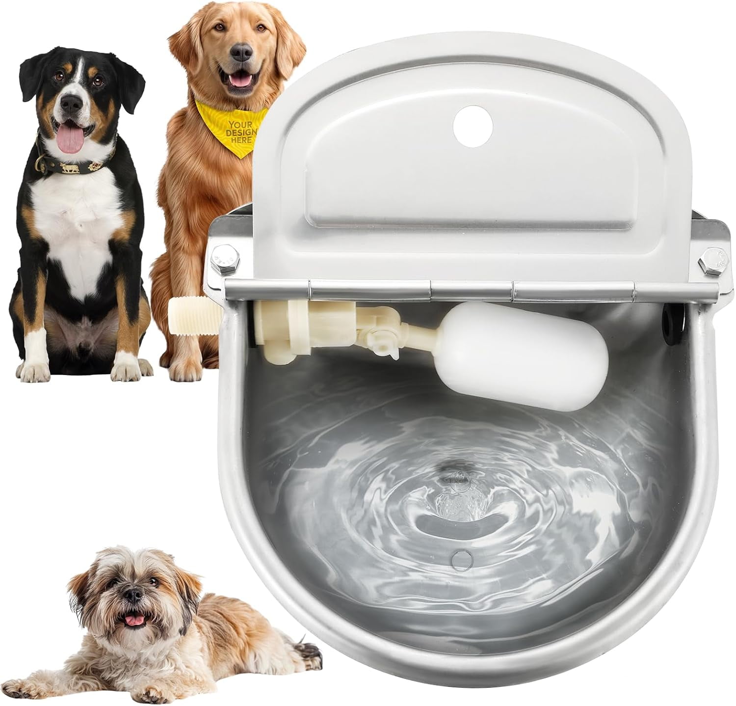 Automatic Animal Drinking Water Bowl with Float Valve | Stainless Steel ...