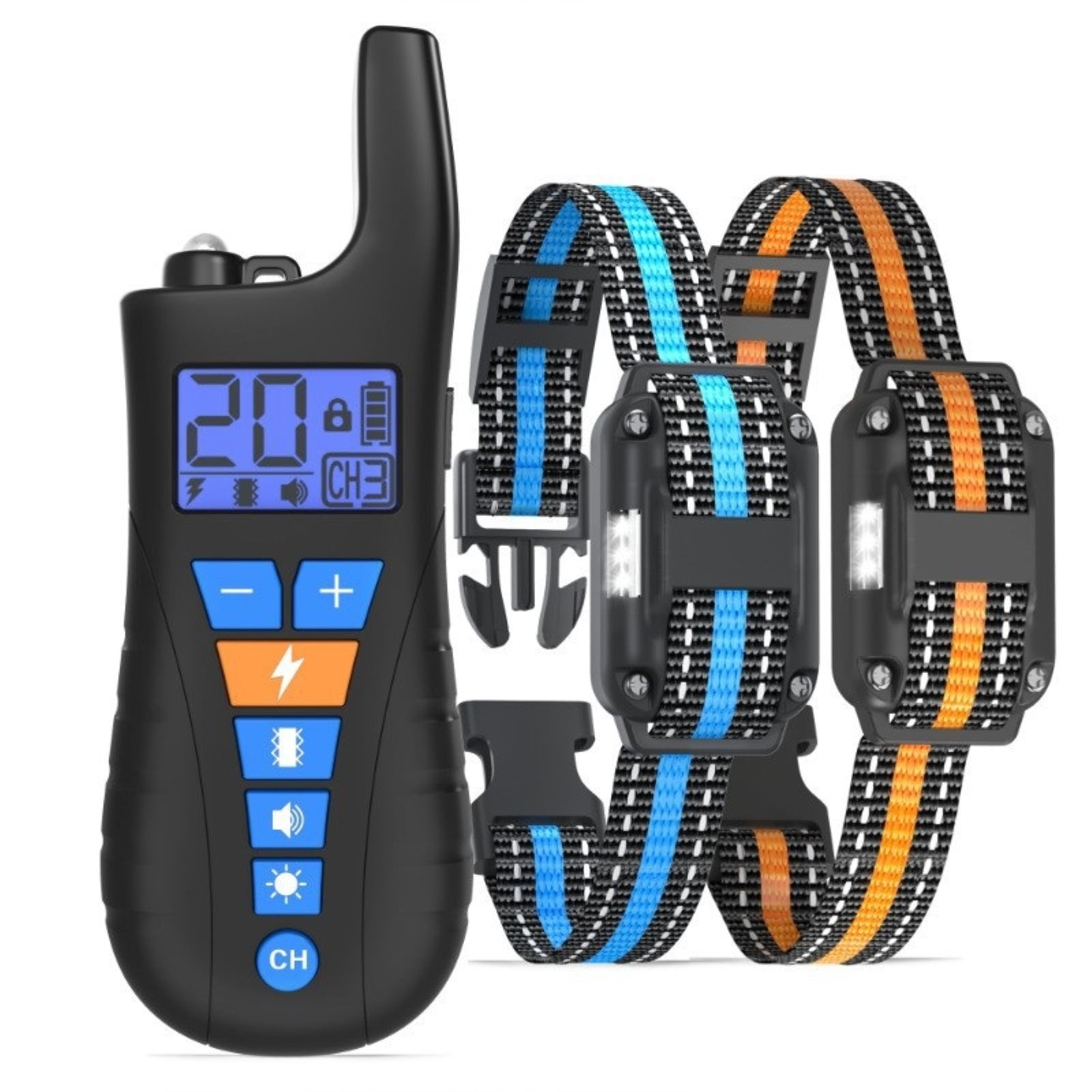 Automatic Anti Bark Dog Training Collar, 2 in 1 Device with Long Range ...