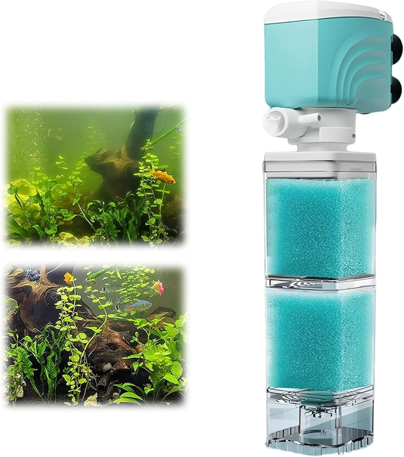 Automatic Aquarium Filter System Fish Tank Green Clean Machine Submersible Powerful Pump ...