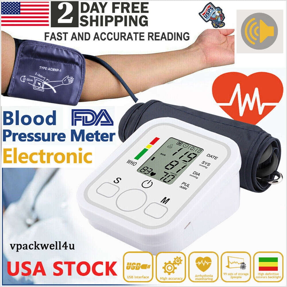 Automatic Arm Blood Pressure Monitor US Digital BP Cuff Pulse Heart ...