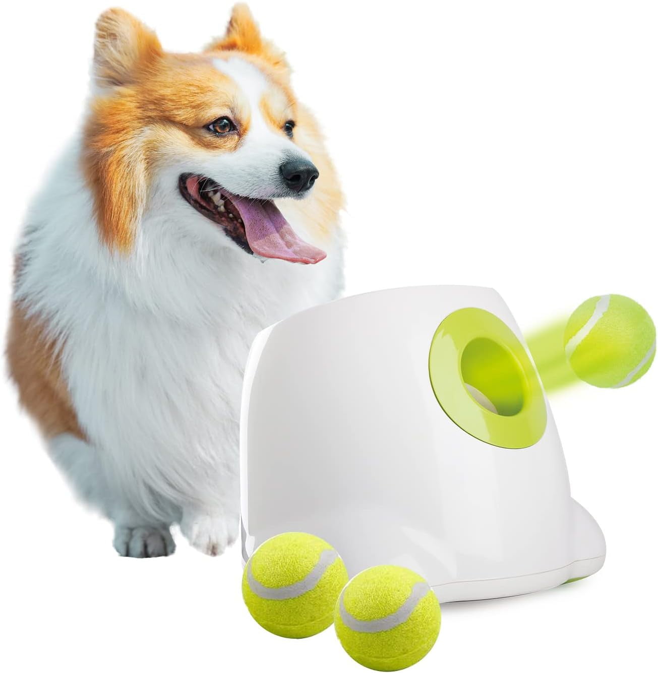 Automatic Ball Launcher for Dogs Interactive Puppy Pet Ball Indoor ...