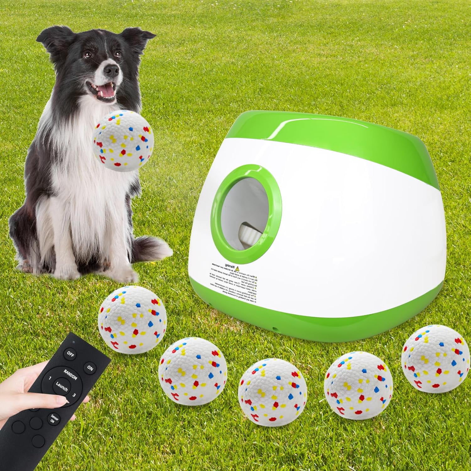 Automatic Ball Launcher, Upgraded Interactive Balls Thrower with 3 ...
