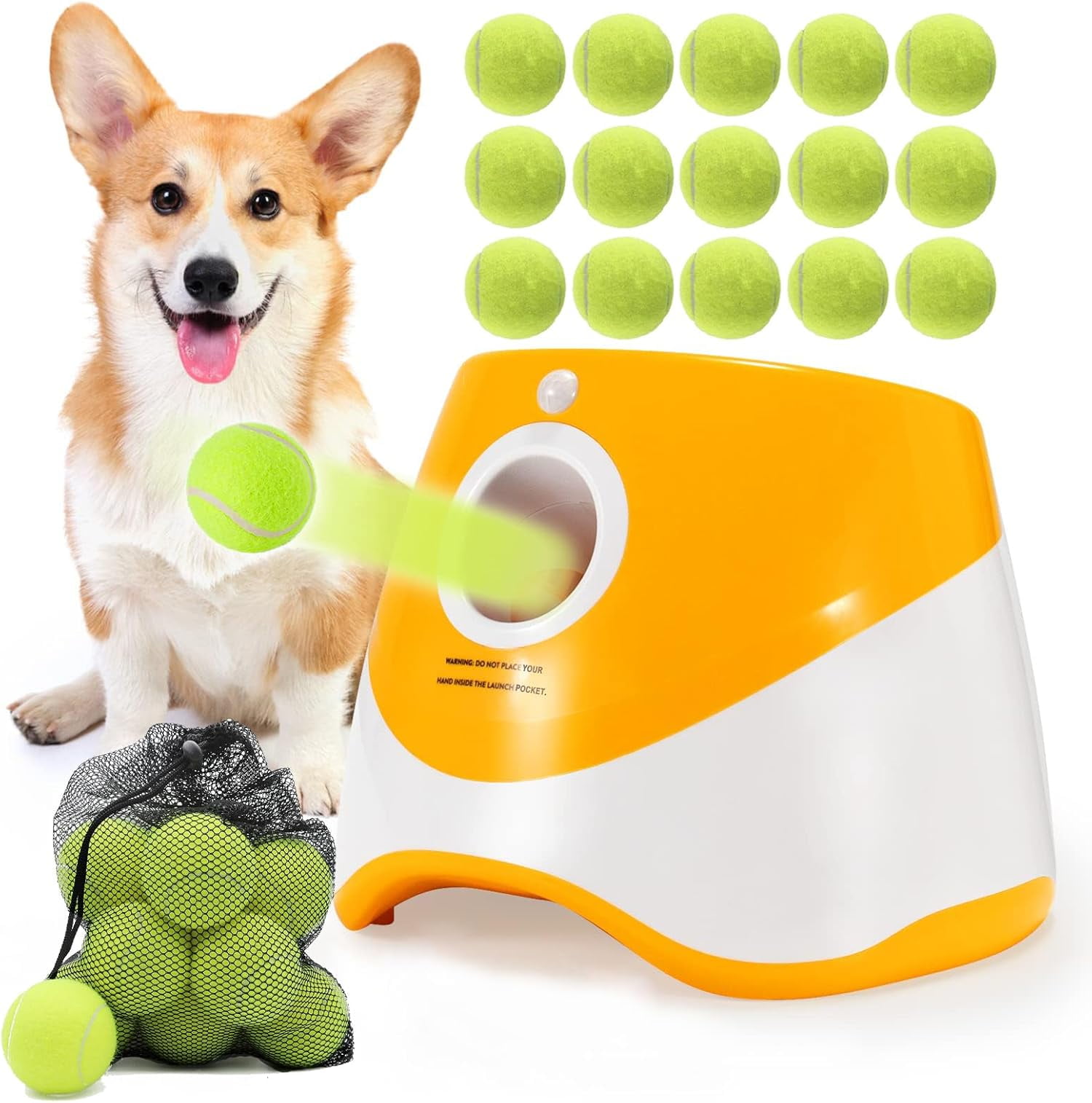 Automatic Ball Launcher for Small Dogs, Ball Thrower,10-30 Ft, Indoor ...