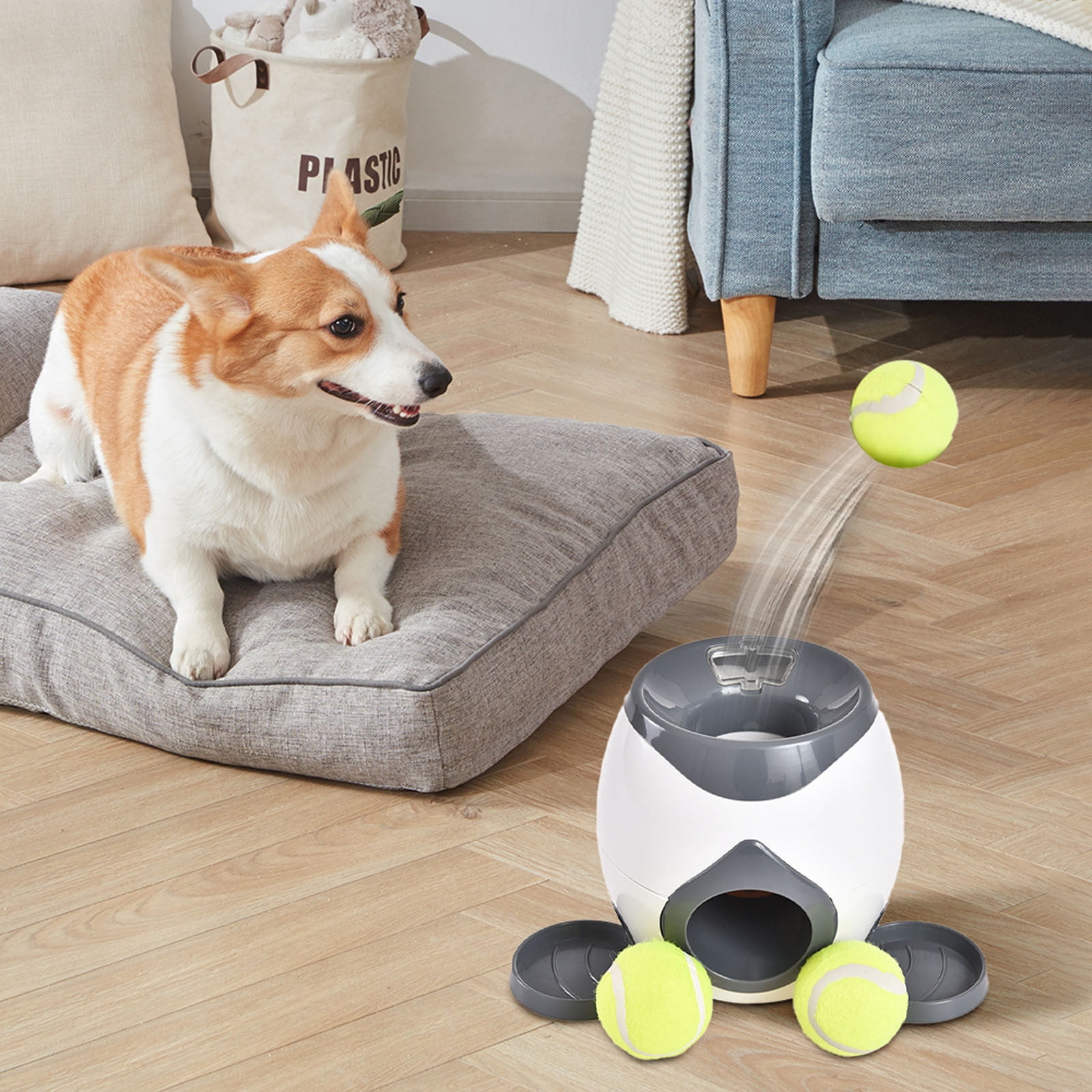 Automatic Ball Throwing Machine for Dogs with Treat Dispenser ...