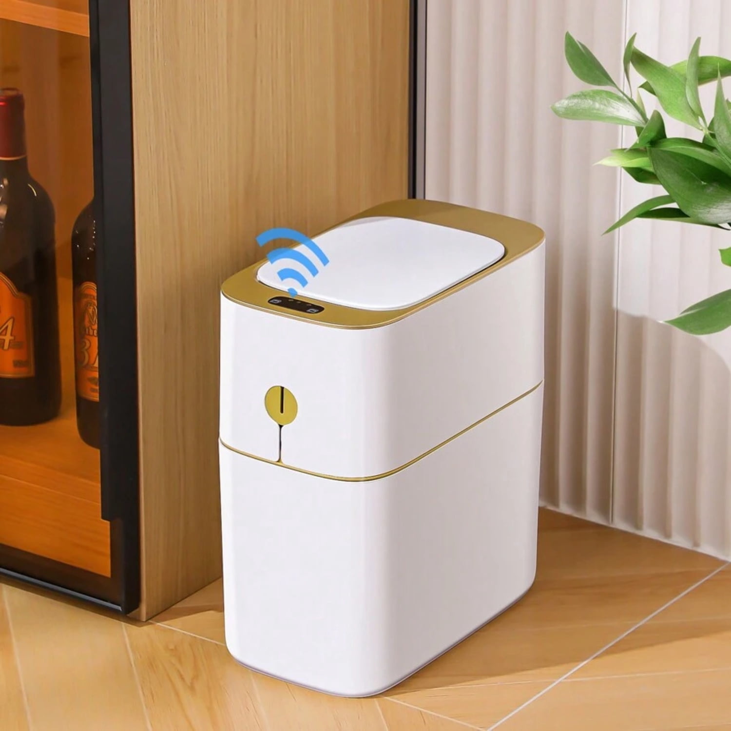 Automatic Bathroom Trash Can with Lid, 3.1 Gallon / 13L Smart Motion ...