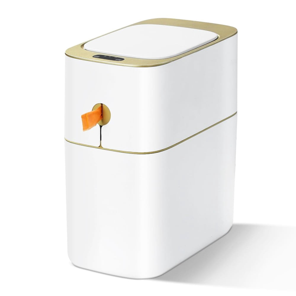 Automatic Bathroom Trash Can with Lid, 3.1 Gallon / 13L Smart Motion ...