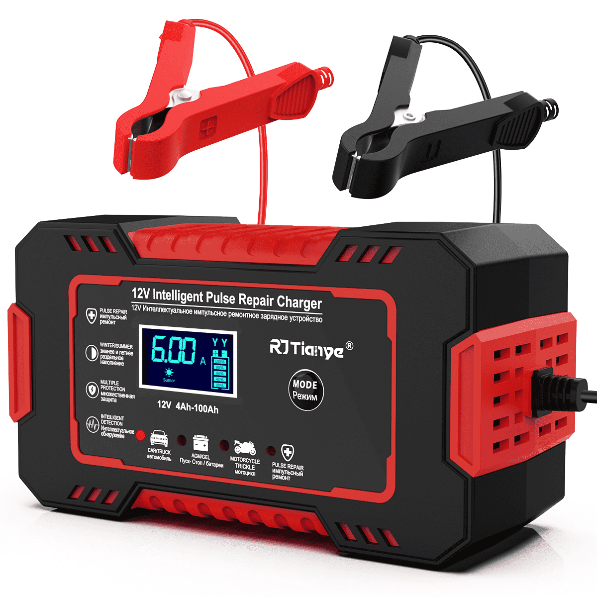 Automatic Battery Charger, 12V/6Amp Battery Maintainer, Smart Car ...