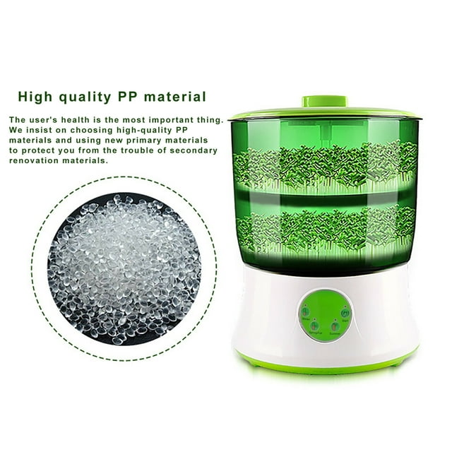 Automatic Bean Sprouts Machine 110V Electric Sprouts Maker Kits 2-Layer ...