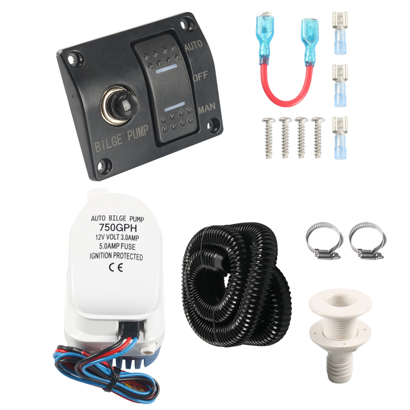 Automatic Bilge Pumps 750GPH 1100GPH Two Speed Marine Water Pumps With ...