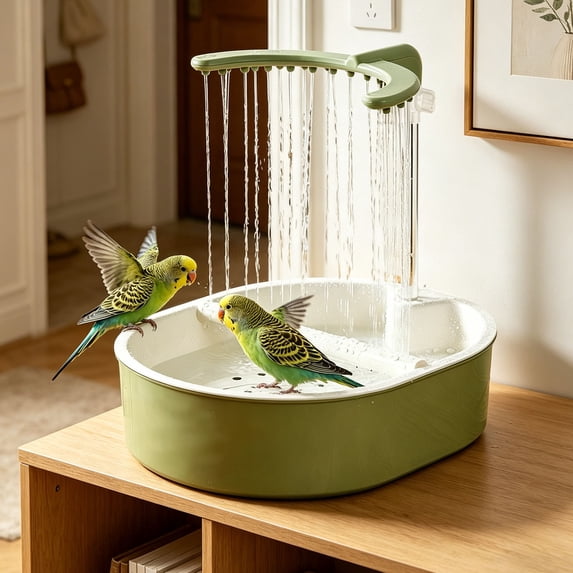 Automatic Bird Bath Large Parrot Indoor Shower With Running Water And ...