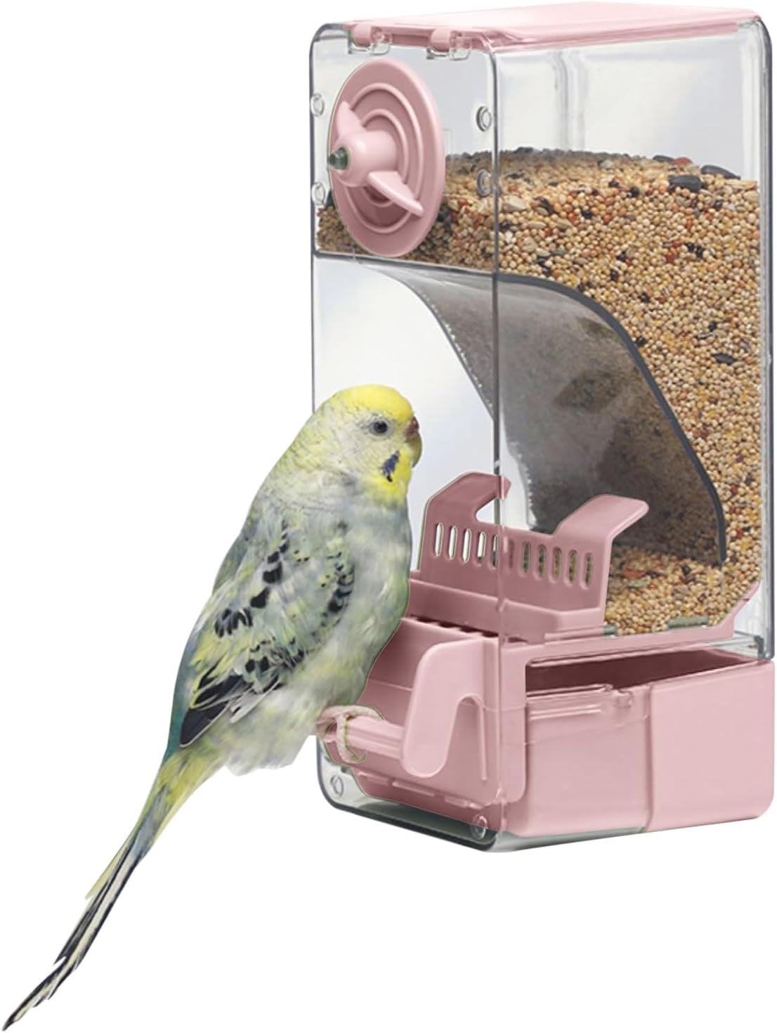 Automatic Bird Feeder, Bird Cage Feeder with Perch for Parakeet Canary ...