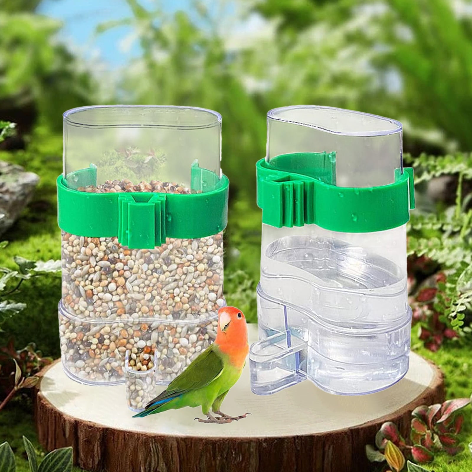 Automatic Bird Water Dispensers,2 Pc Bird Feeders,Stainless Steel,Long ...