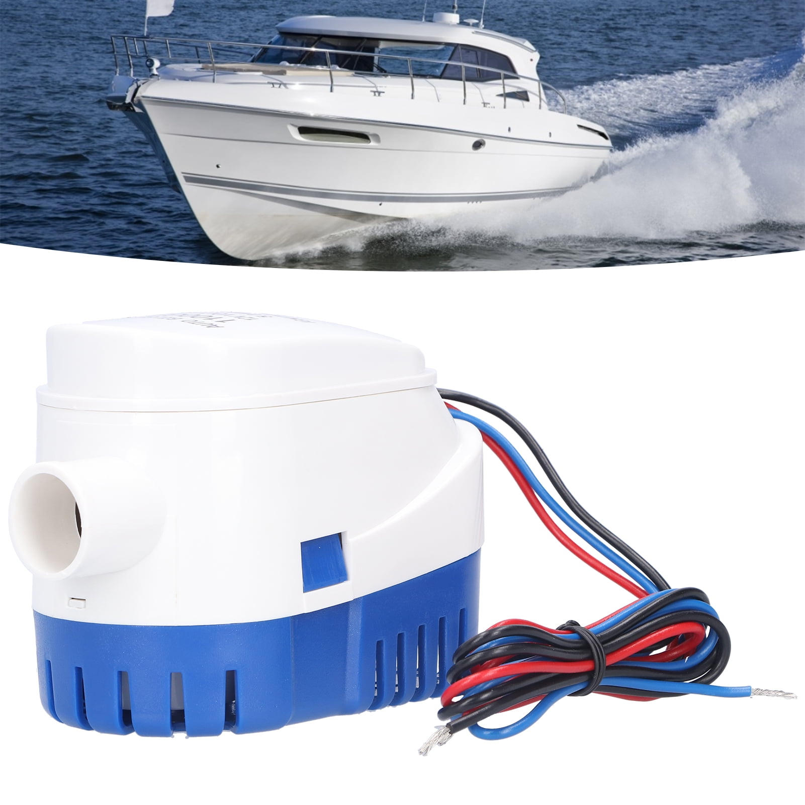 Automatic Boat Bilge Pump, Submersible Water Removal for Marine Sewage ...