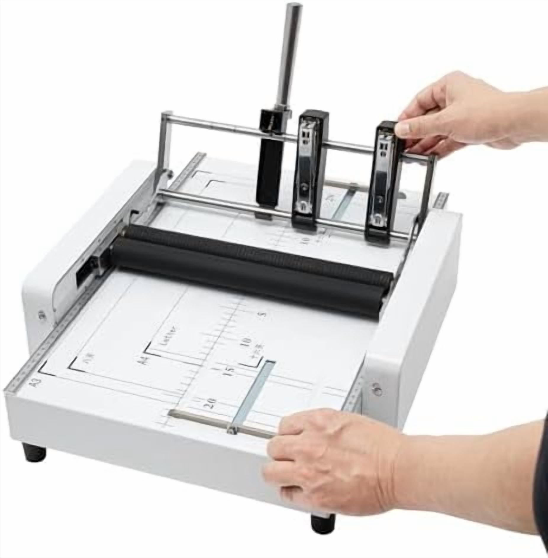Automatic Booklet Maker Machine, Max 11.7" × 16.5" Paper Folding and Binding Machine Book ...