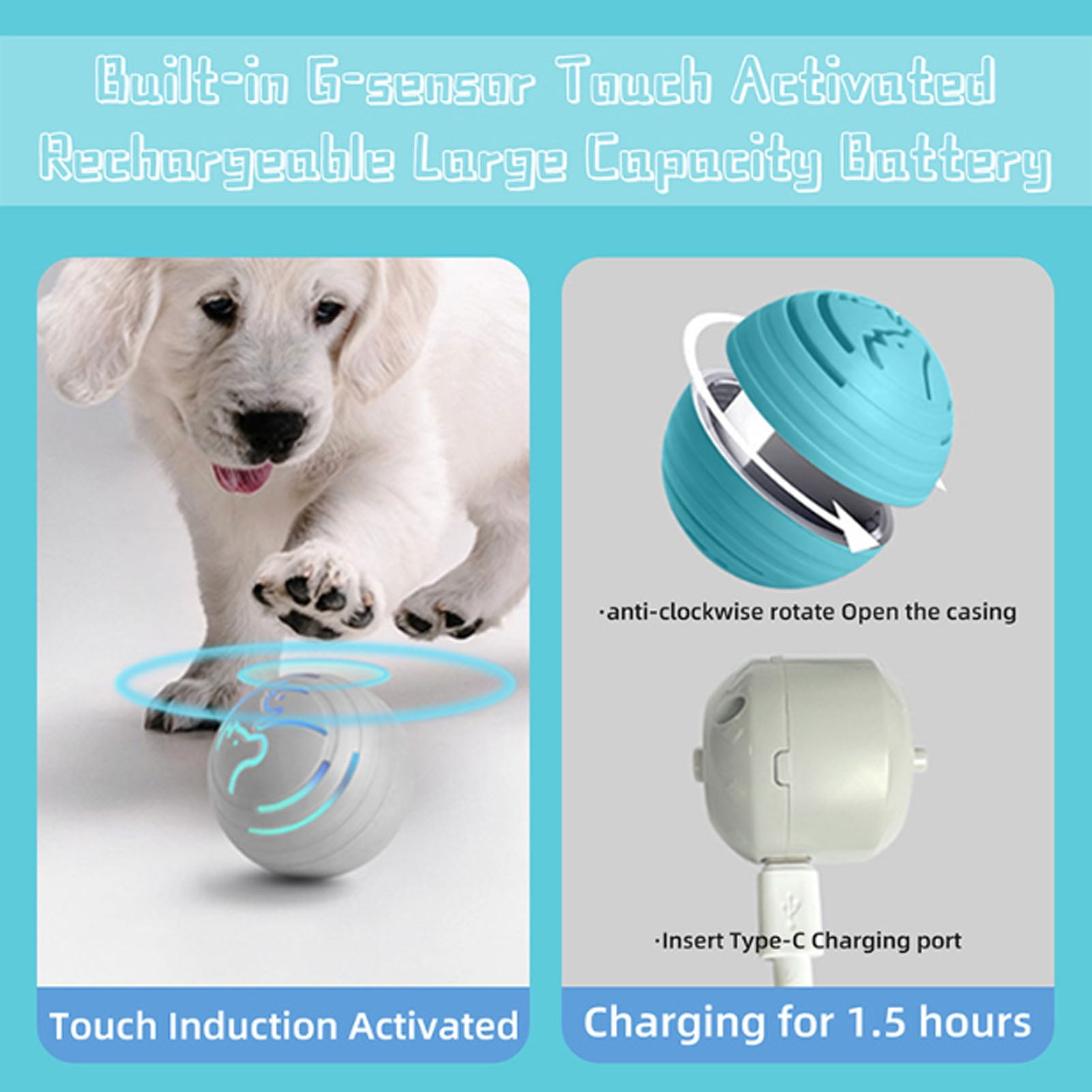 Automatic Bouncing Ball For Pets, Interactive Fun For Boredom Relief ...