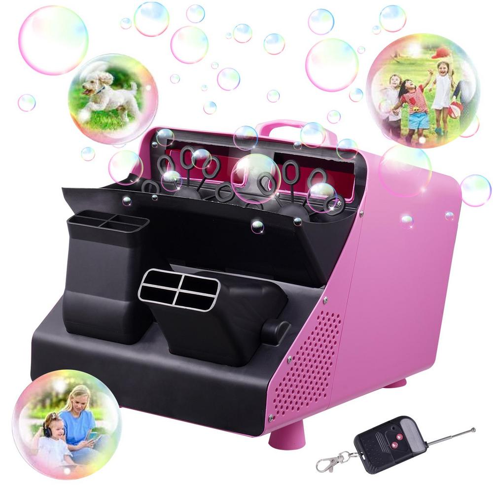 Automatic Bubble Machine, Two-Wheel Angle-Adjustable Bubble Maker with ...