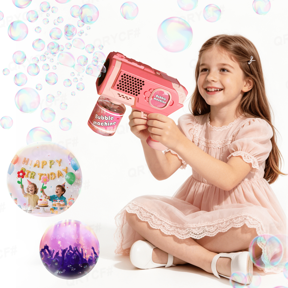 Automatic Bubble Maker Handled Bubbles Machine with Lights for Outdoor ...
