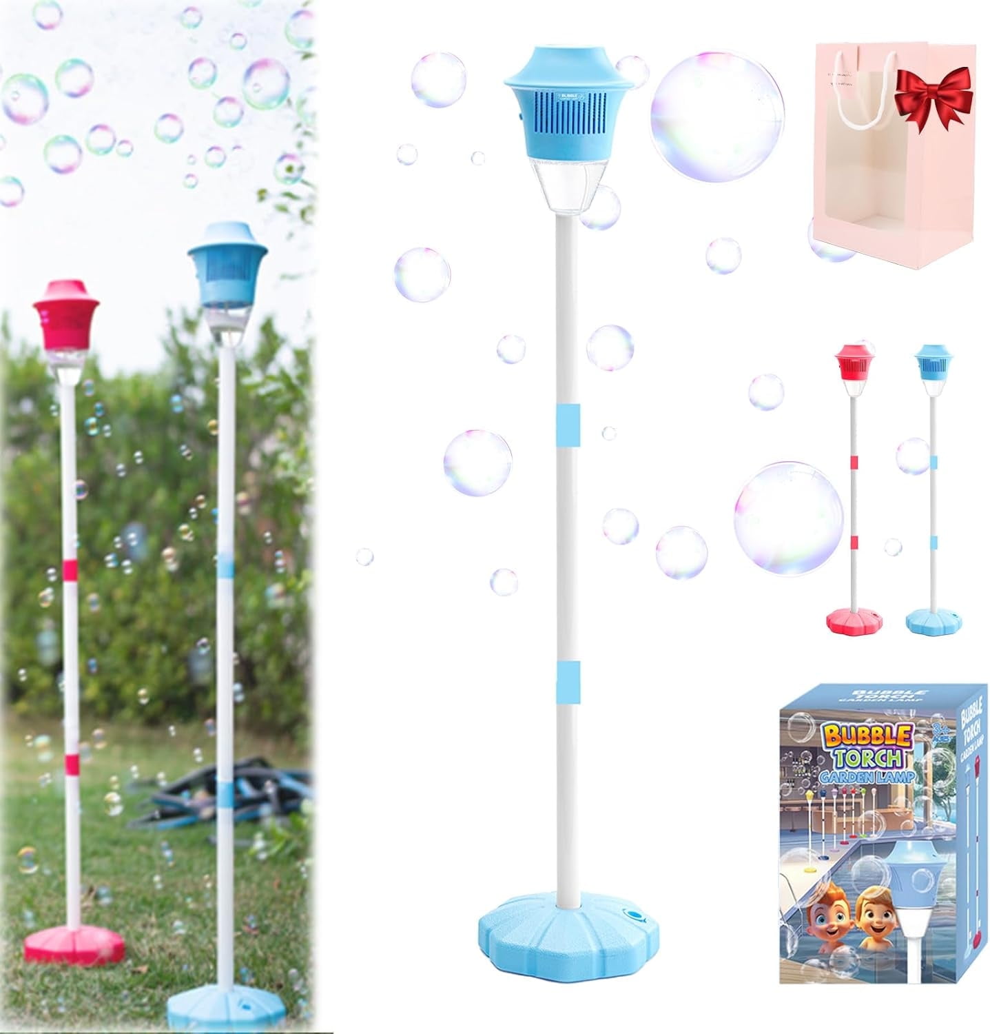 Automatic Bubble Torch Garden Lamp, Bubble Maker Stand, 47 Inches ...