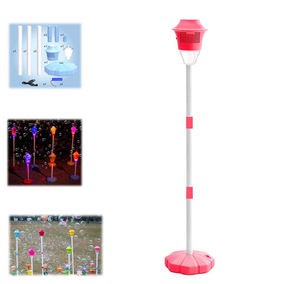 Automatic Bubble Torch Garden Lamp, Rechargeable Outdoor Torch Bubble ...