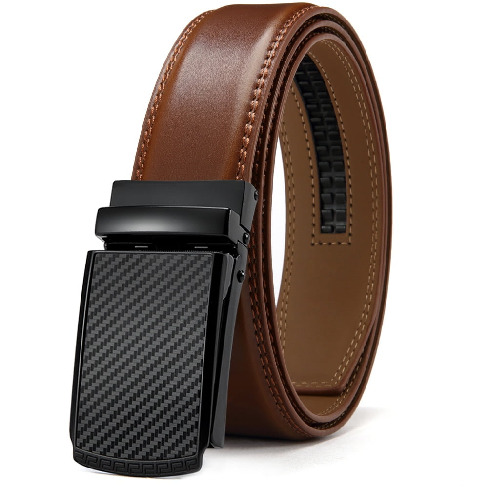 Automatic Buckle Ratchet Belt for Men Adjustable Waist Belt Leather ...