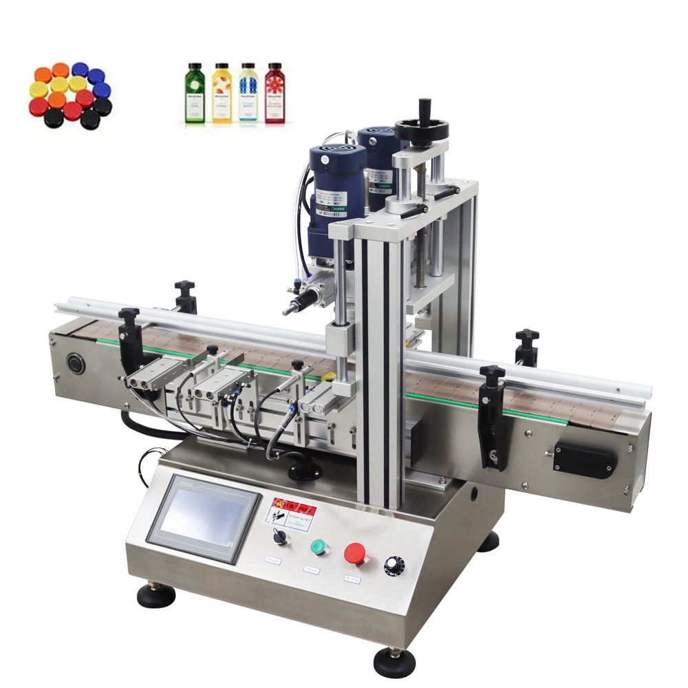 Automatic Capping Machine 2.36"-3.94" Round Bottle Cap Sealer Screwing Machine with Conveyor ...