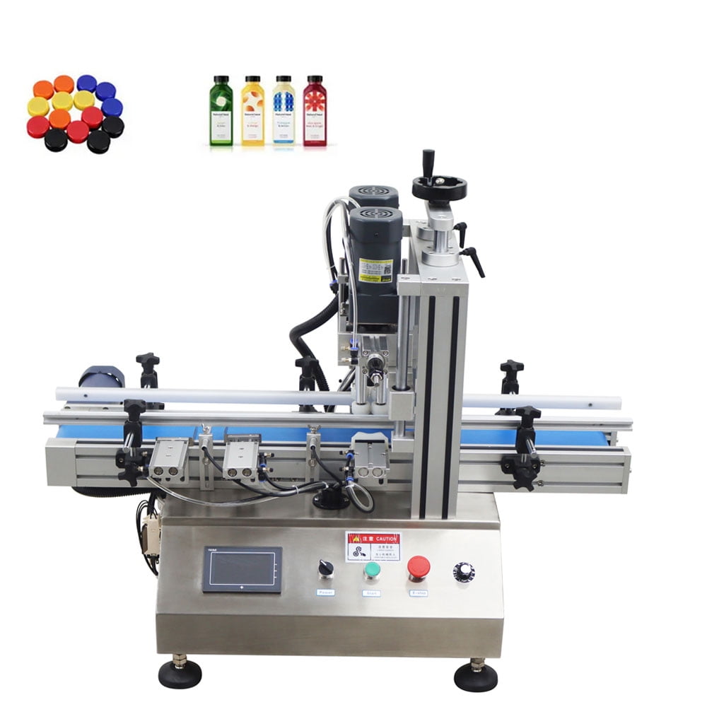 Automatic Capping Machine Desktop Round Bottle Cap Sealer Screwing Machine with Conveyor ...