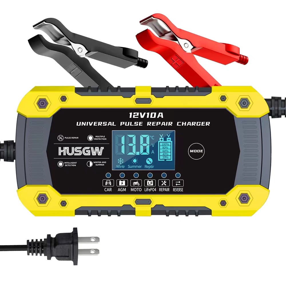 Automatic Car Battery Charger, 12V 10A Smart Battery Trickle Charger ...