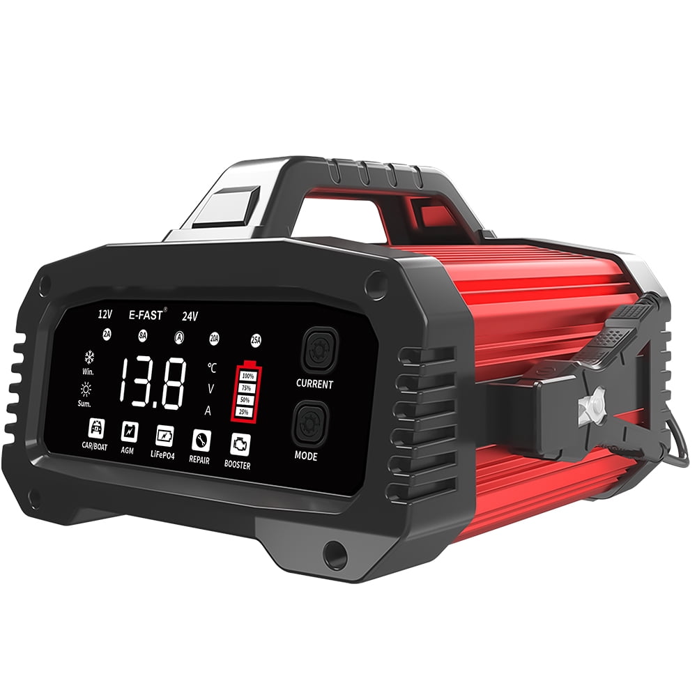 Automatic Car Battery Charger, 12V/25A 24V/12.5A Battery Maintainer ...