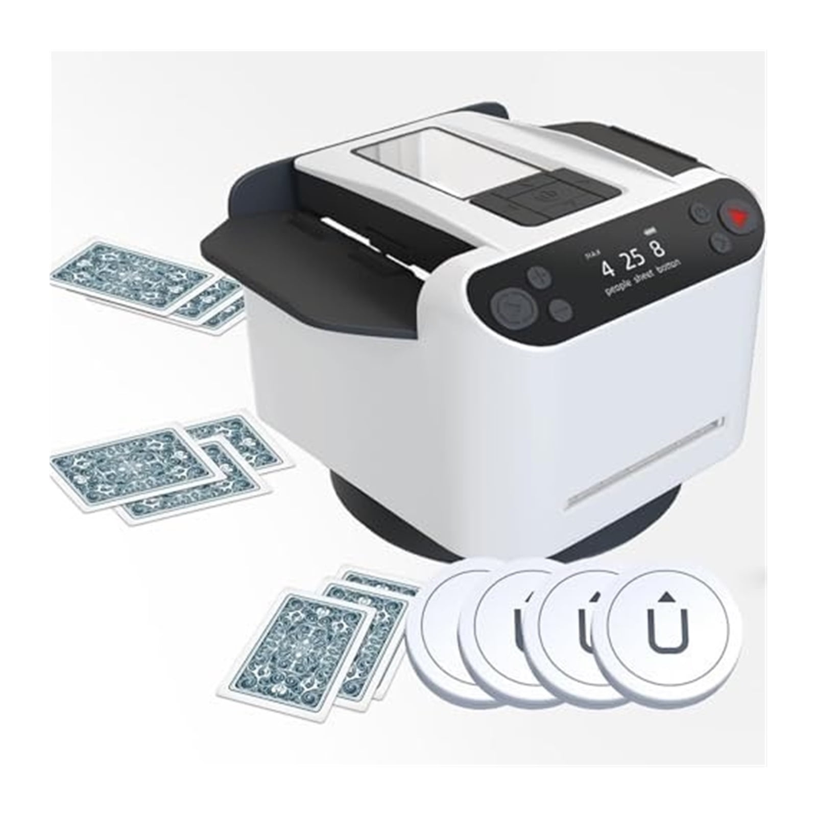 Automatic Card Dealer and Shuffler Machine, 360° Rotating 2 in 1 Smart ...