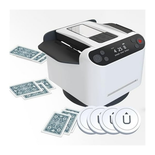 Automatic Card Dealer and Shuffler Machine, 360° Rotating 2 in 1 Smart ...