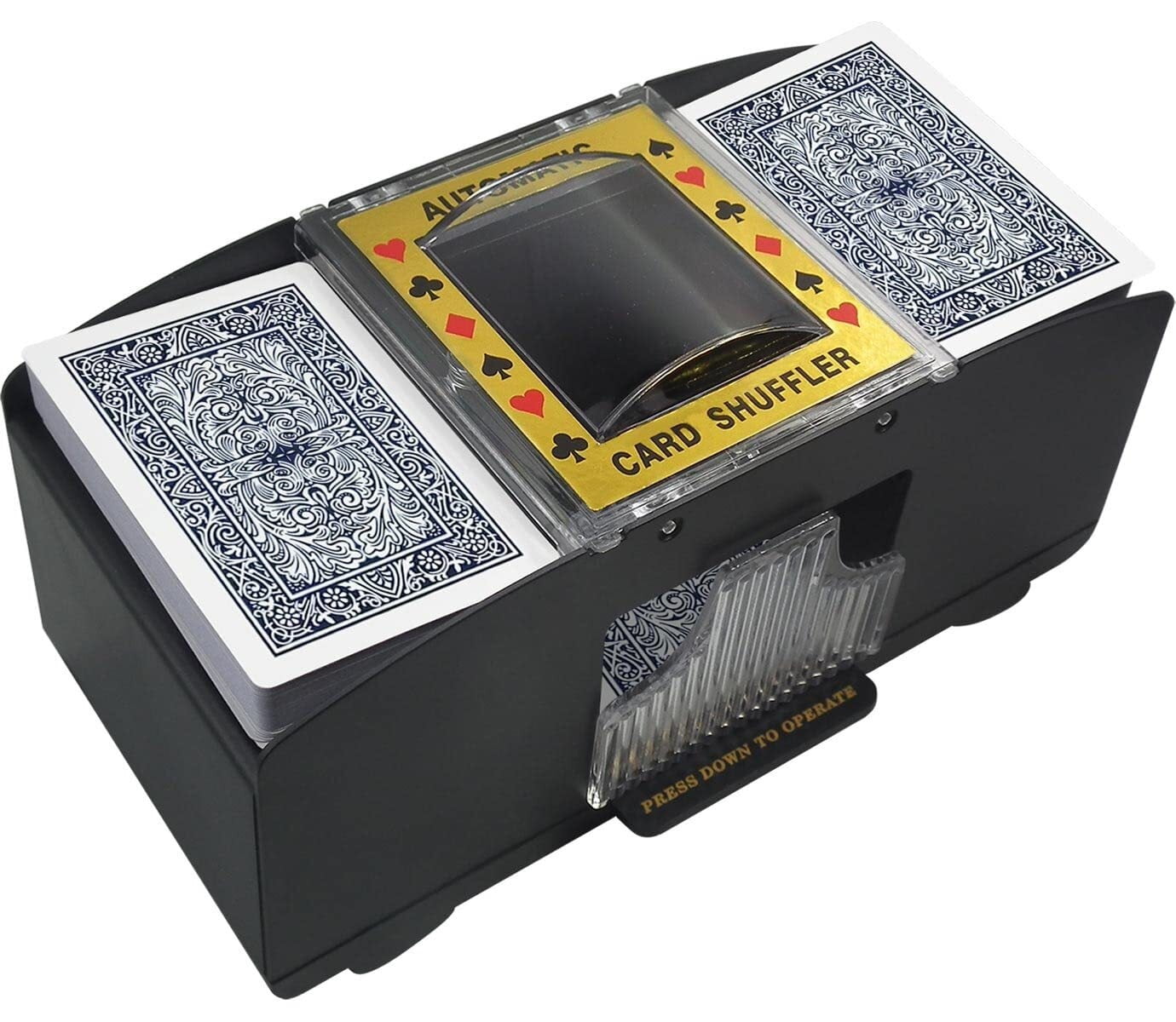 Automatic Card Shuffler, 1-2 Deck Battery-Operated Electric Poker Card ...