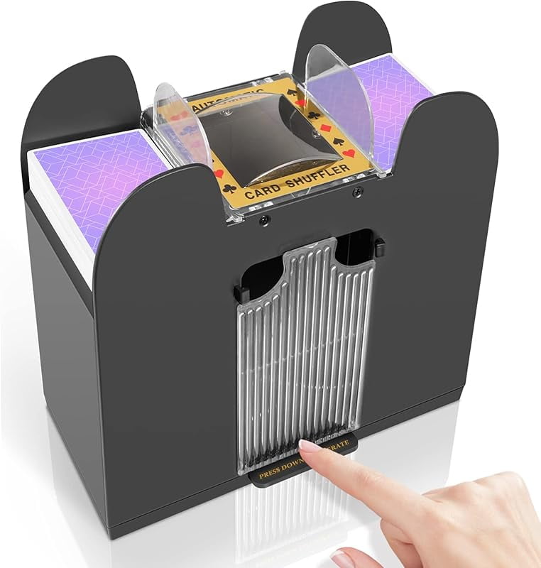 Automatic Card Shuffler 2/1/4/6 Deck,Battery-Operated Electric Poker ...