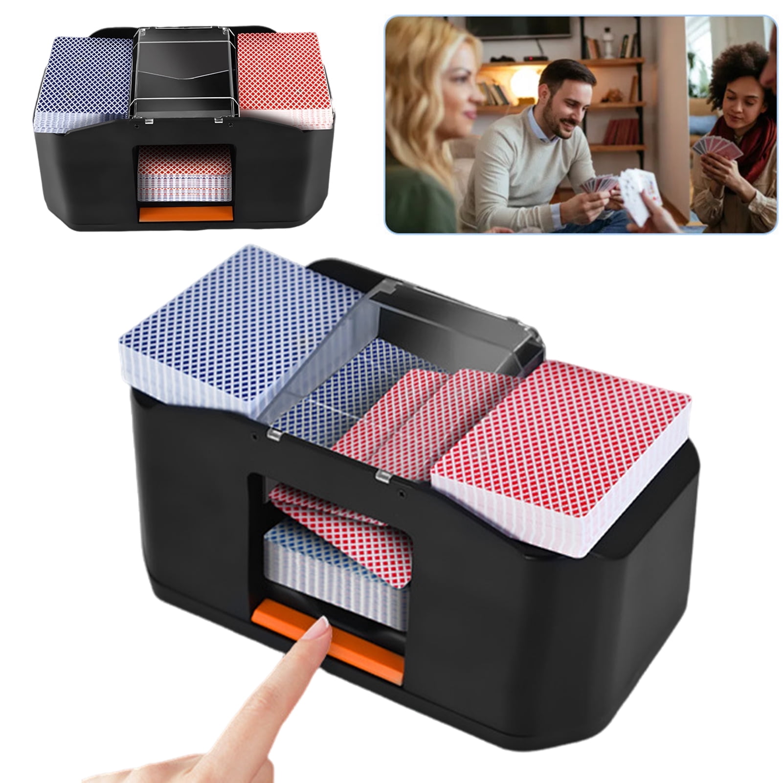 WETLA Automatic Card Shuffler 2000mAh Rechargeable Quiet Electric Poker ...