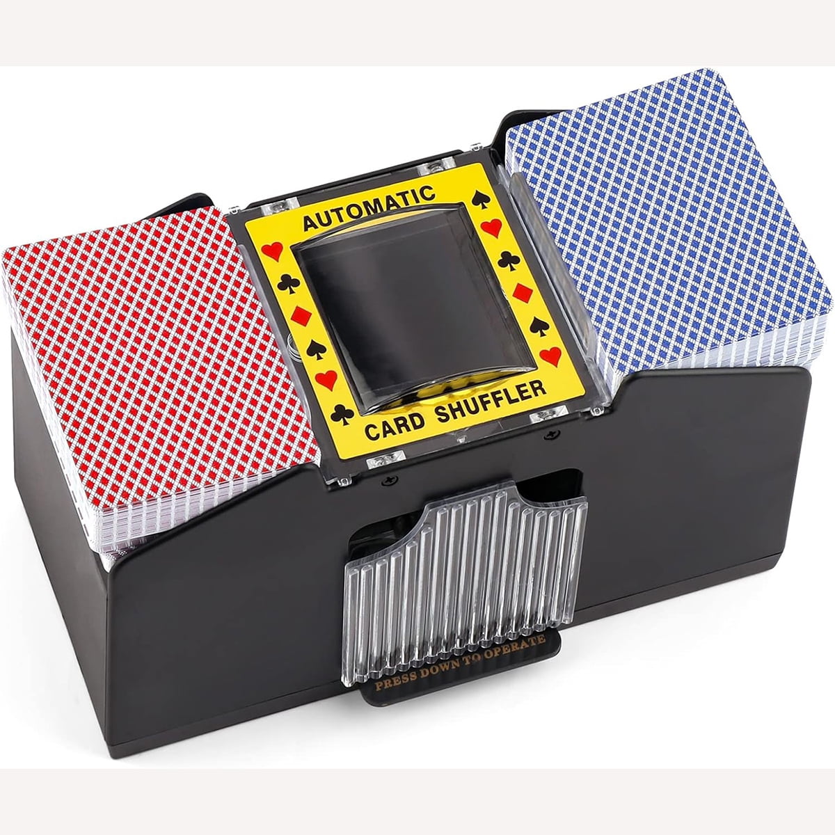 Automatic Card Shuffler 4 Deck, Battery-Operated Electric UNO Poker ...