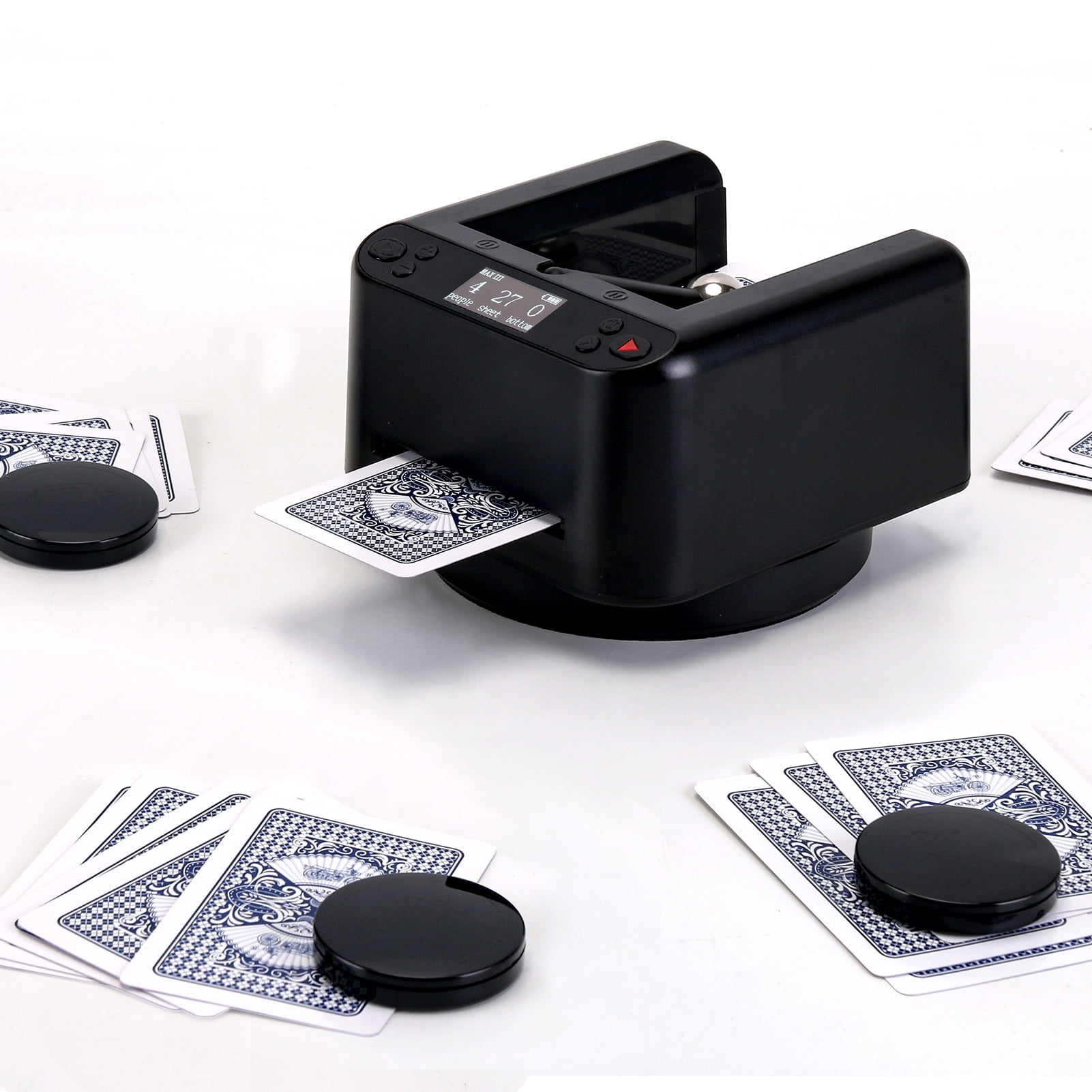 WINB Automatic Card Shuffler and Dealer, 360° Rotating Card Machine, 1 ...