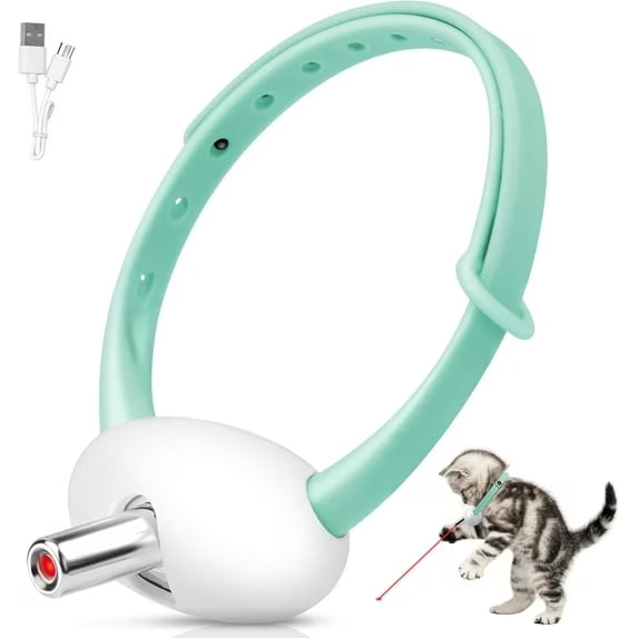 Automatic Cat Collar Pointer Toy USB Rechargeable Interactive Laser ...