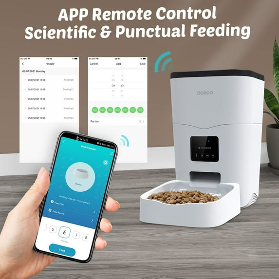 Automatic Cat Feeder 3L Smart WiFi Pet Food Dispenser with Voice ...